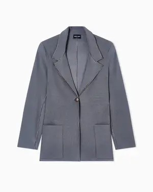 Giorgio Armani Viscose-blend Knit Single-breasted Jacket