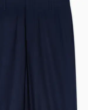 Giorgio Armani Fluid Wool Flat-front Trousers