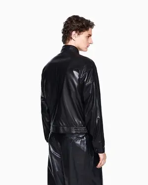Giorgio Armani Nappa Lambskin Zip-up Jacket