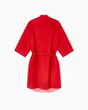 Giorgio Armani Double Virgin Wool Coat With Tubular Belt