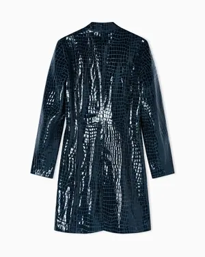 Giorgio Armani Crocodile Print Leather Coat