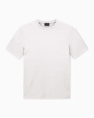 Giorgio Armani Viscose Blend T-shirt With Embossed Finish - Beige
