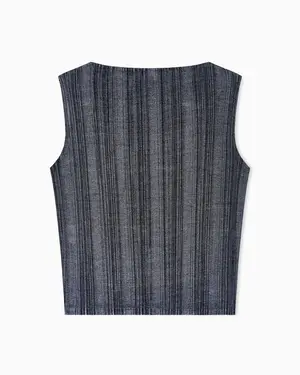 Giorgio Armani Two-tone Pleated Jersey Top