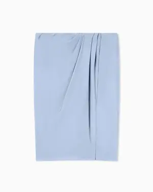 Giorgio Armani Cupro Wrap Midi Skirt - Light Blue