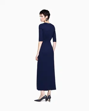 Giorgio Armani Viscose Milano-stitch Midi Dress - Blue