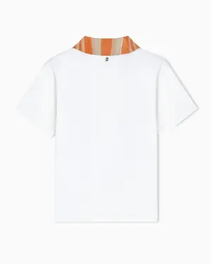 Giorgio Armani Regenerative Cotton Jersey T-shirt With Scarf Detail