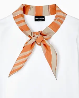 Giorgio Armani Regenerative Cotton Jersey T-shirt With Scarf Detail