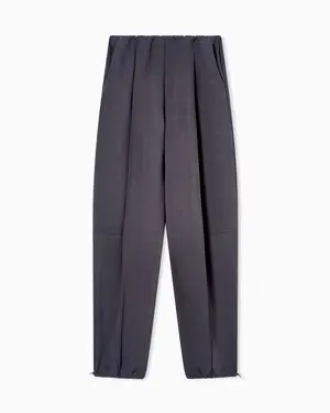 Giorgio Armani Two-tone Viscose Jersey Pleated Trousers