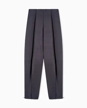 Giorgio Armani Two-tone Viscose Jersey Pleated Trousers