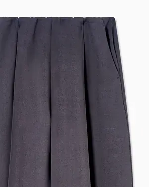 Giorgio Armani Two-tone Viscose Jersey Pleated Trousers