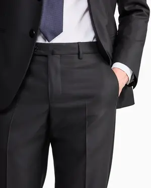 Giorgio Armani Manhattan Line Single-breasted Suit In Micro-armure Virgin Wool