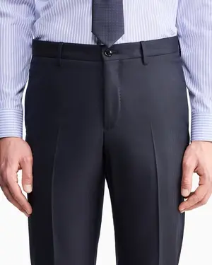 Giorgio Armani Napoli Line Double-breasted Pinstriped Suit In Chevron Virgin Wool