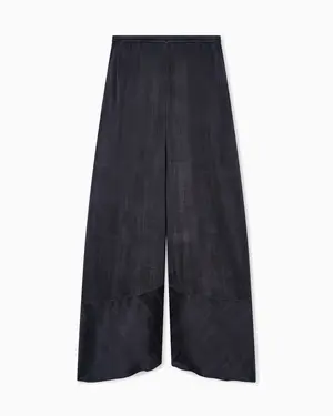 Giorgio Armani Viscose Jacquard Jersey Wide-leg Trousers - Grey