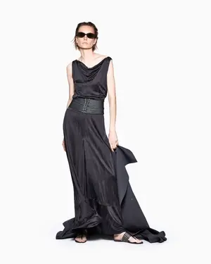 Giorgio Armani Viscose Jacquard Jersey Wide-leg Trousers - Grey