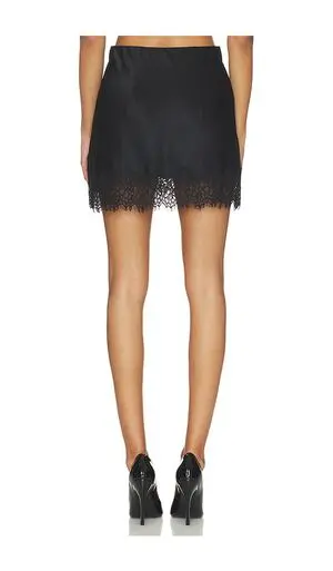 Sanctuary Everyday Satin Lace Mini Skirt - Black