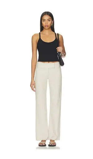 Enza Costa Cotton Ribbed Camisole Tank - Black
