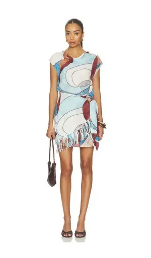 ROAME. Roame Remy Fringed Mini Dress - Playa