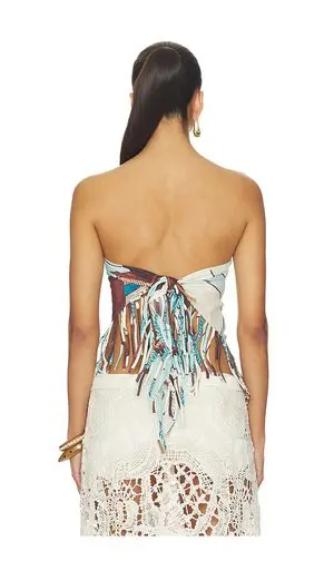 ROAME. Rara Fringe Scarf In Baby Blue
