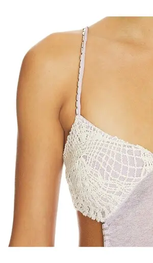 SIEDRES Signe Maxi Dress With Macrame Trim And Cut-out Details - Lilac