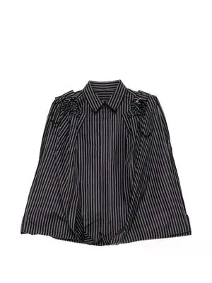 Sacai Pinstripe Ruffled Blouse - Blue