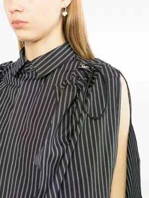 Sacai Pinstripe Ruffled Blouse