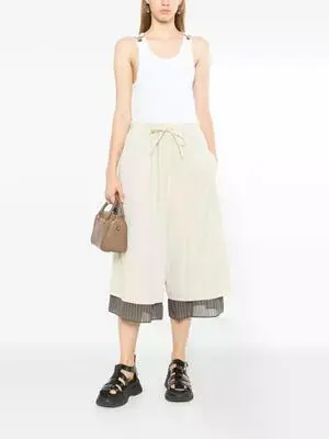 Y’s Layered Pinstripe Pattern Shorts