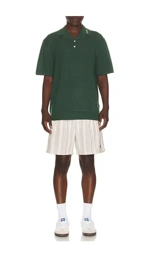 MALBON Resort Crochet Polo - Green