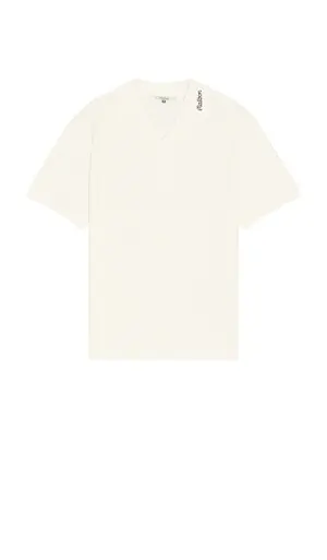 MALBON Resort Crochet Polo In White - Ivory