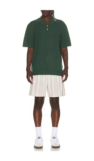 MALBON Arena Short - Cream Stripe