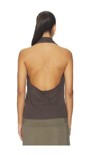 ST. AGNI Fine Merino Halter Top - Mulch