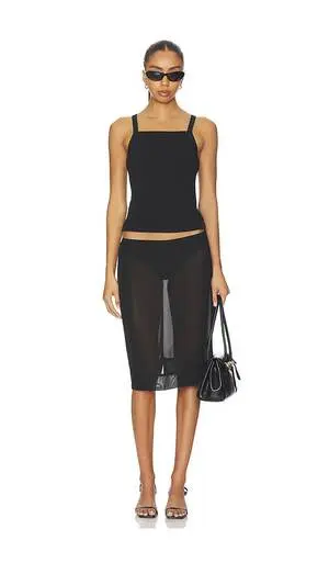 LESET Nando Square Neck Tank - Black
