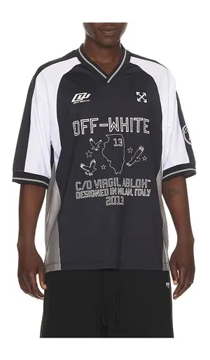 Off-White Eagle Team Soccer Jersey - Black