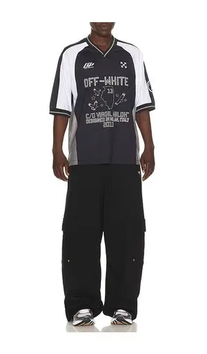 Off-White Eagle Team Soccer Jersey - Black