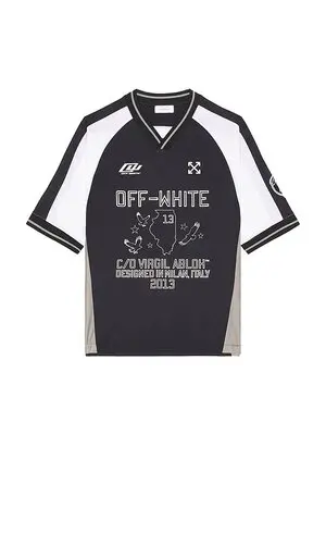 Off-White Eagle Team Soccer Jersey - Black