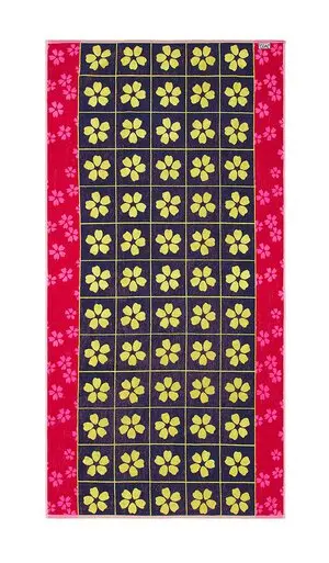 DUSEN DUSEN Hibiscus Beach Towel In Pink,yellow