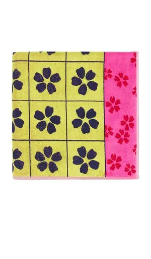 DUSEN DUSEN Hibiscus Beach Towel In Pink,yellow