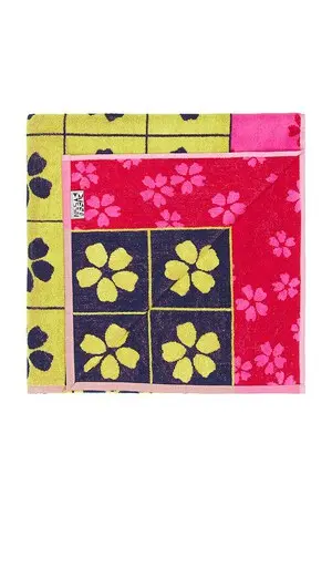 DUSEN DUSEN Hibiscus Beach Towel In Pink,yellow