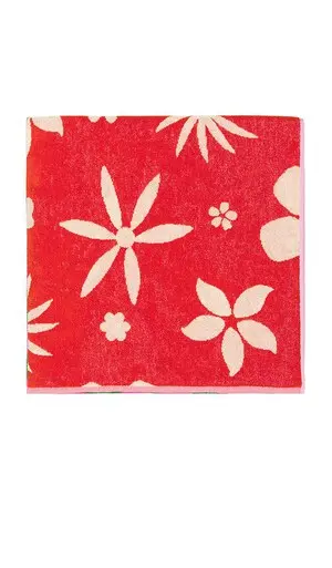 DUSEN DUSEN Peony Beach Towel In Red,green