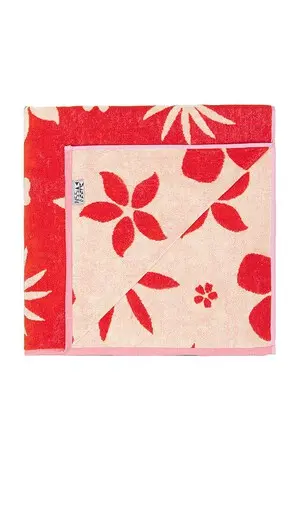 DUSEN DUSEN Peony Beach Towel In Red,green