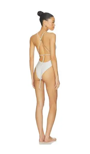 Frankies Bikinis X Jennie Agnes Satin One Piece - Moon