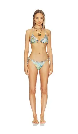 Agua Bendita Alegria Solstice Bikini Bottom In Blue,green