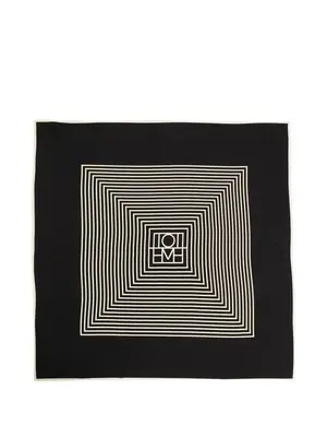 TOTEME Monogram Silk Foulard - Black