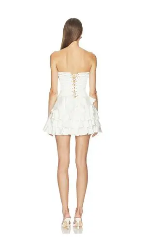 RUNAWAY THE LABEL Tabitha Bustier Ruffle Mini Dress