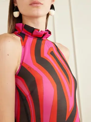 Emilio Pucci Printed Mesh Maxi Dress