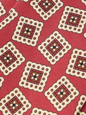 DRAKE'S 7cm Jumbled Medallion Printed Silk Tie