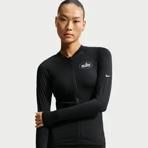 Nike Hydroguard Dri-fit Uv Long Sleeve Zip Top - Black