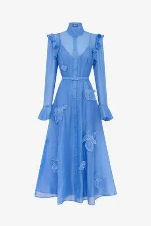 LEO LIN Katrina Appliqué Butterfly Sleeve Midi Dress