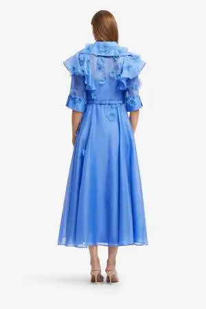 LEO LIN Anya Petal Midi Dress - Azure