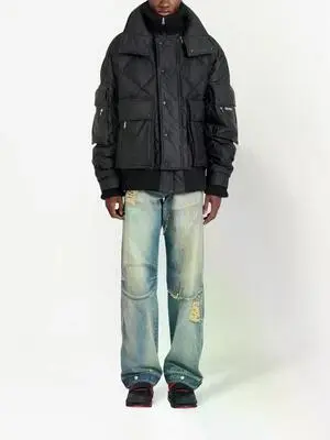 Balmain Zip-up Padded Jacket With Embroidered Logo