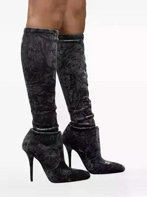 Saint Laurent Ella Velvet Knee-high Boots